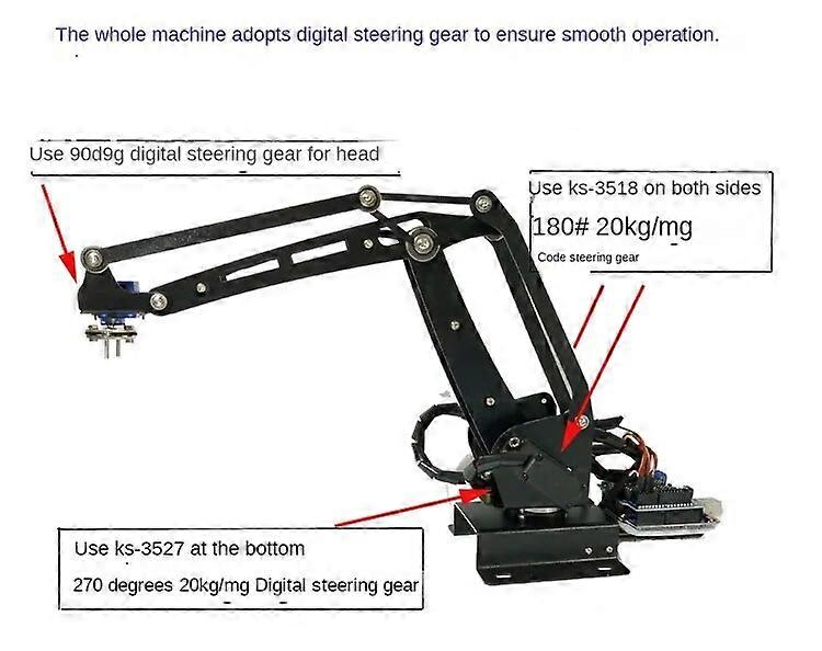 4 DOF Robot Arm Arduino air pump Multi DOF Manipulator Industrial Robot ...