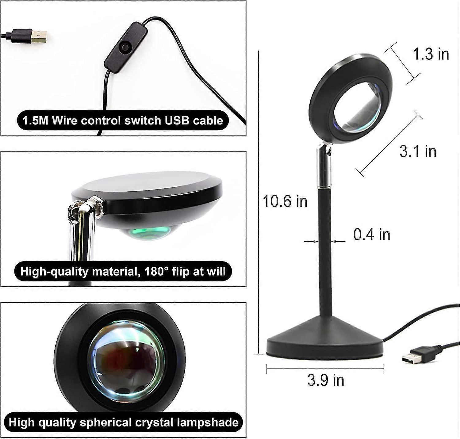 Sunset Lamp, Sunset Projection Lamp With App And Remote Control, 360 ...