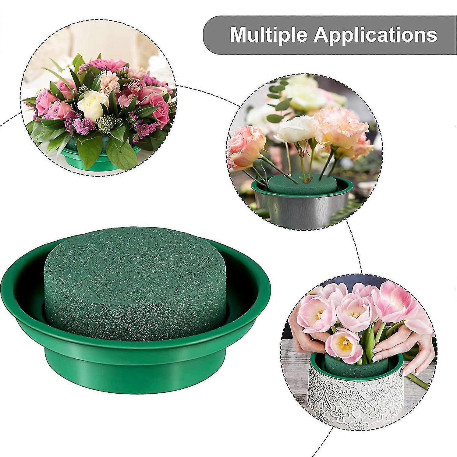 8 Pack Floral Foam Round Bowls Diy Flower Arrangement Kit Green Round ...