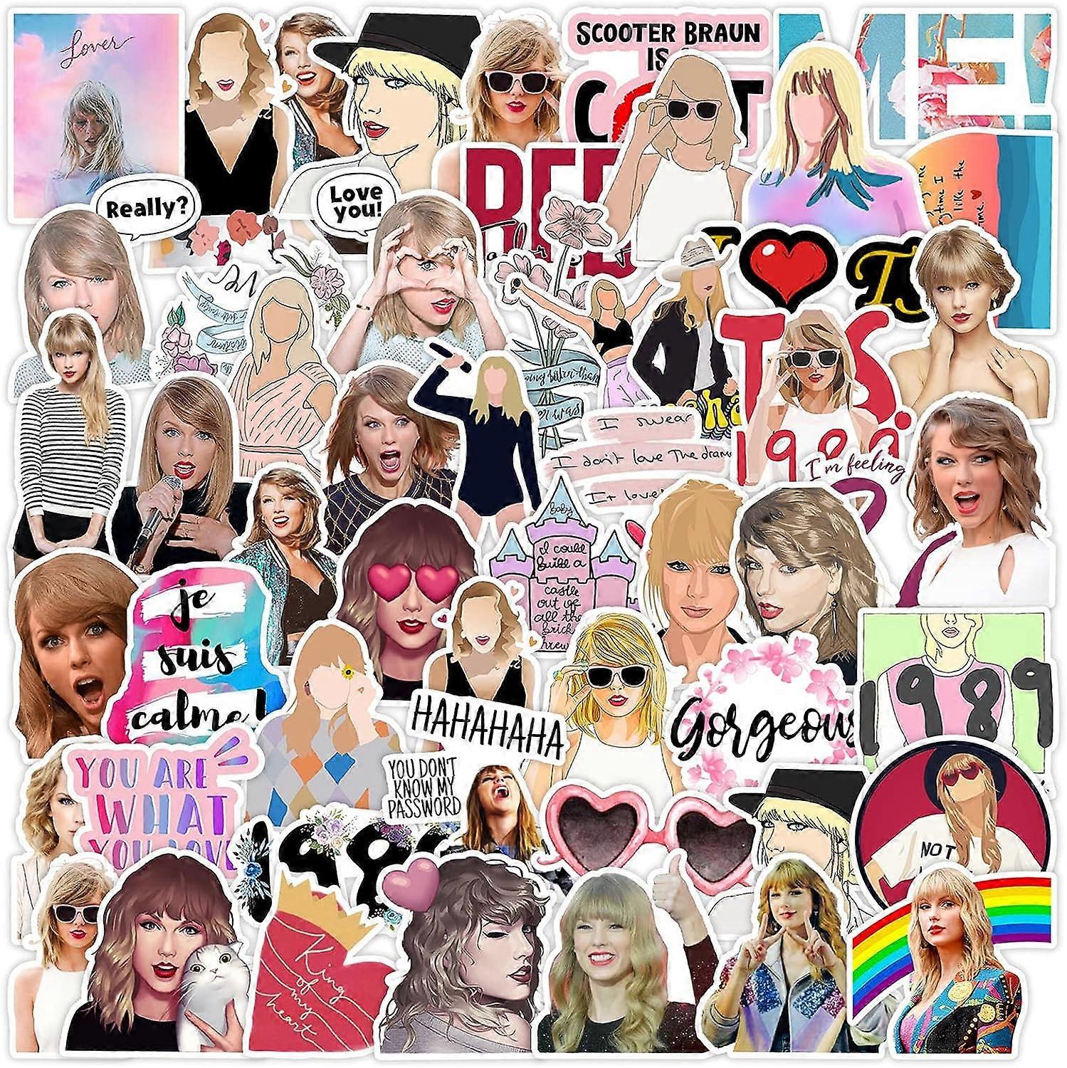 Female Singer Taylor Stickers 50PCS, Waterproof Vinyl Sticker for Teen ...