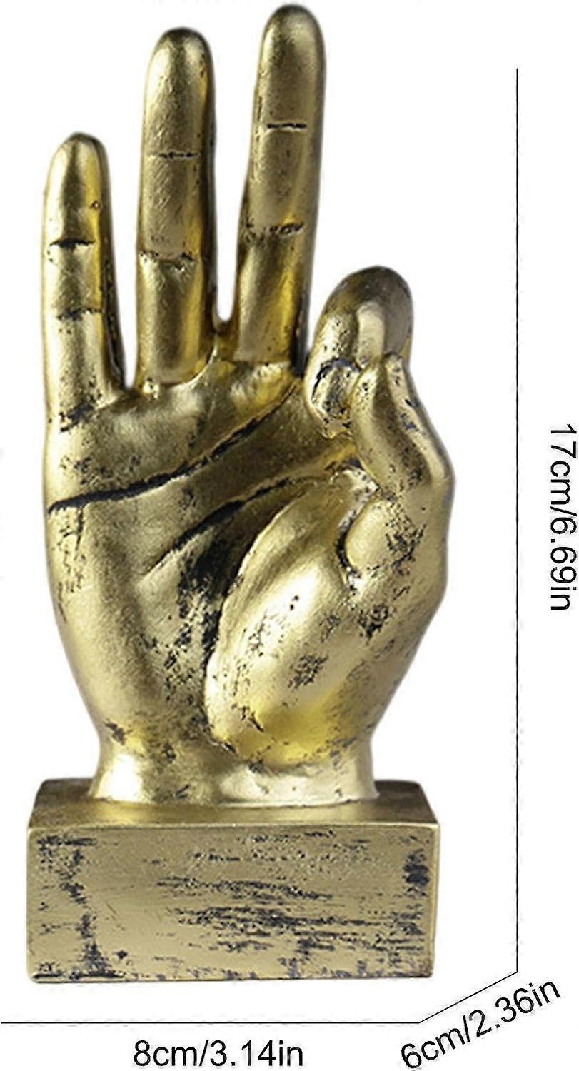 Hand Peace Sign Decor | Resin Finger Gesture Statues,Retro Style ...