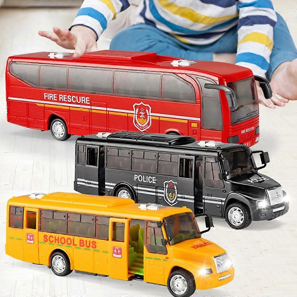 Pull Back Bus Transport Vehicle Toy School Bus Model Toy Fire Rescure ...