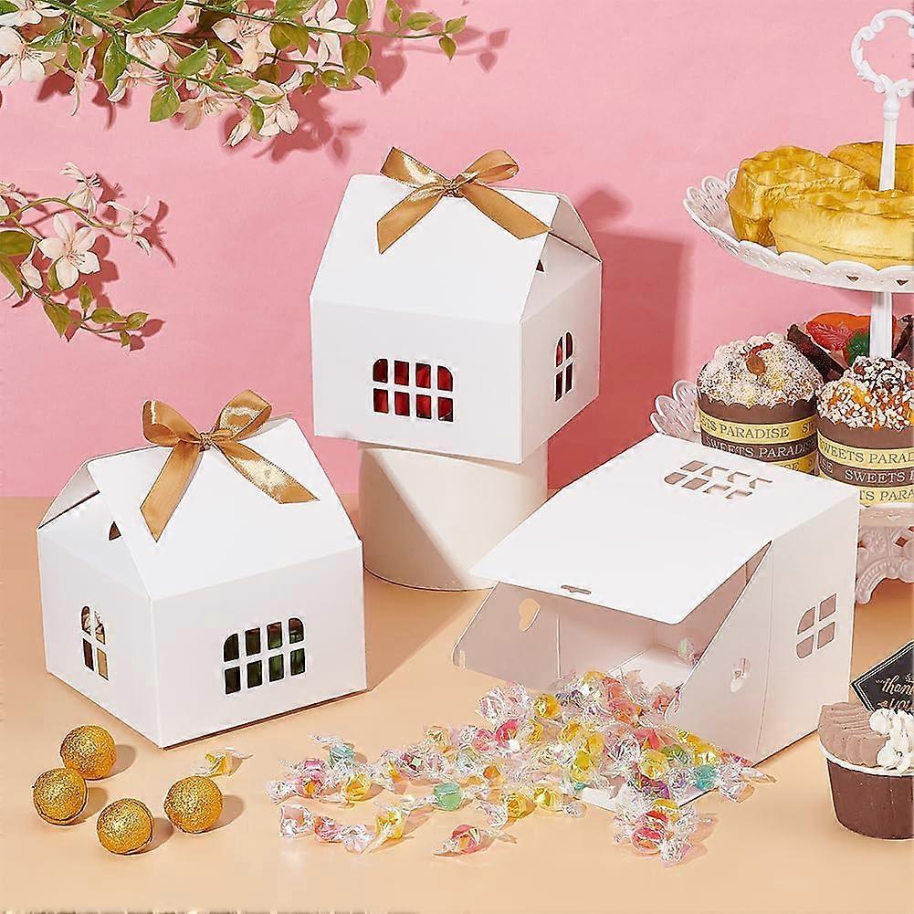 20 Packs Small House Shaped Gift Boxes with Ribbon 4.9x4.9x5.3 inch ...
