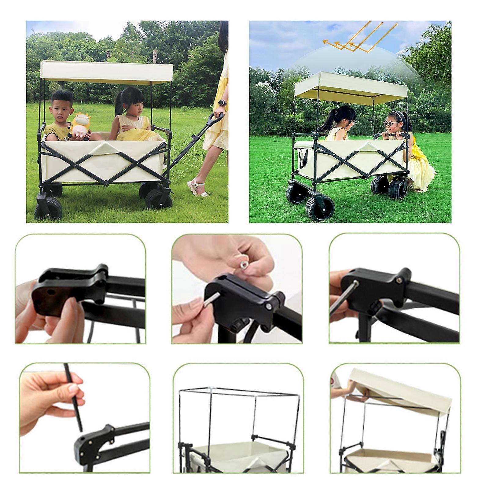 Folding Wagons Cart Awning Canopy, Outdoor Folding Trolley Accessory ...