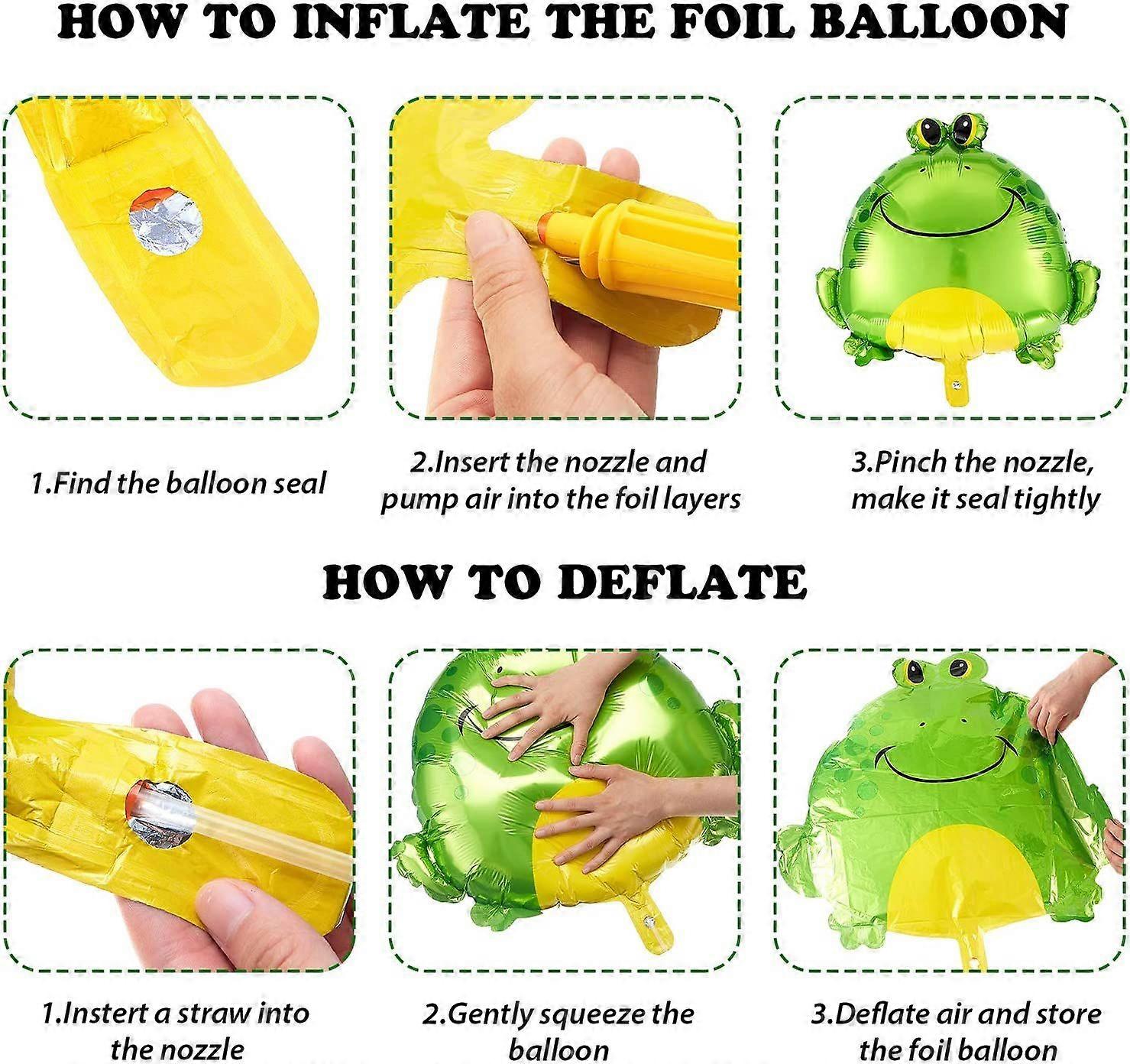 8 Pieces Frog Foil Balloons Include 4 Large Inflatable Air Balloon and ...
