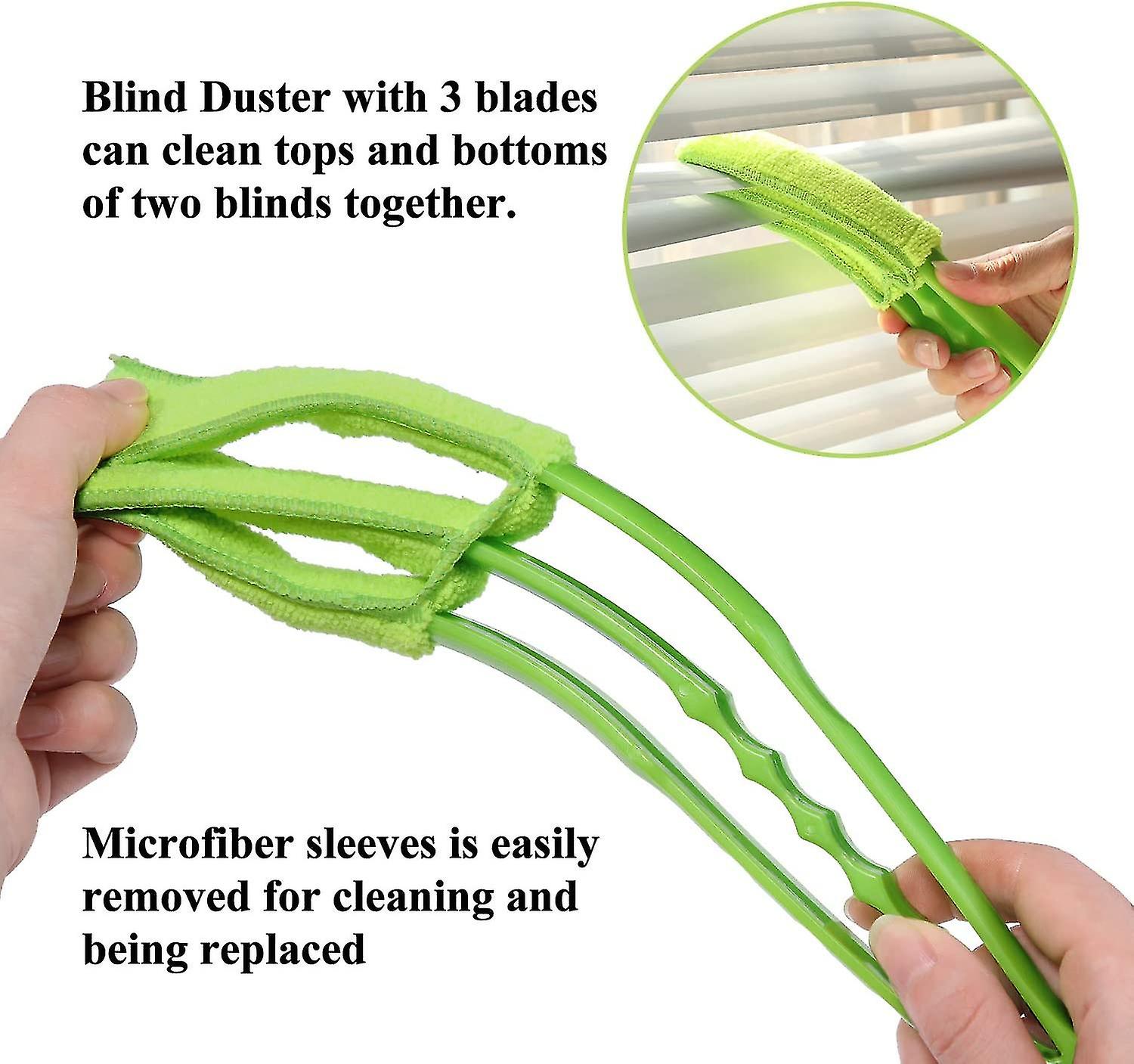 Window Blind Cleaner Duster Brush With 5 Microfiber Sleeves - Blind ...