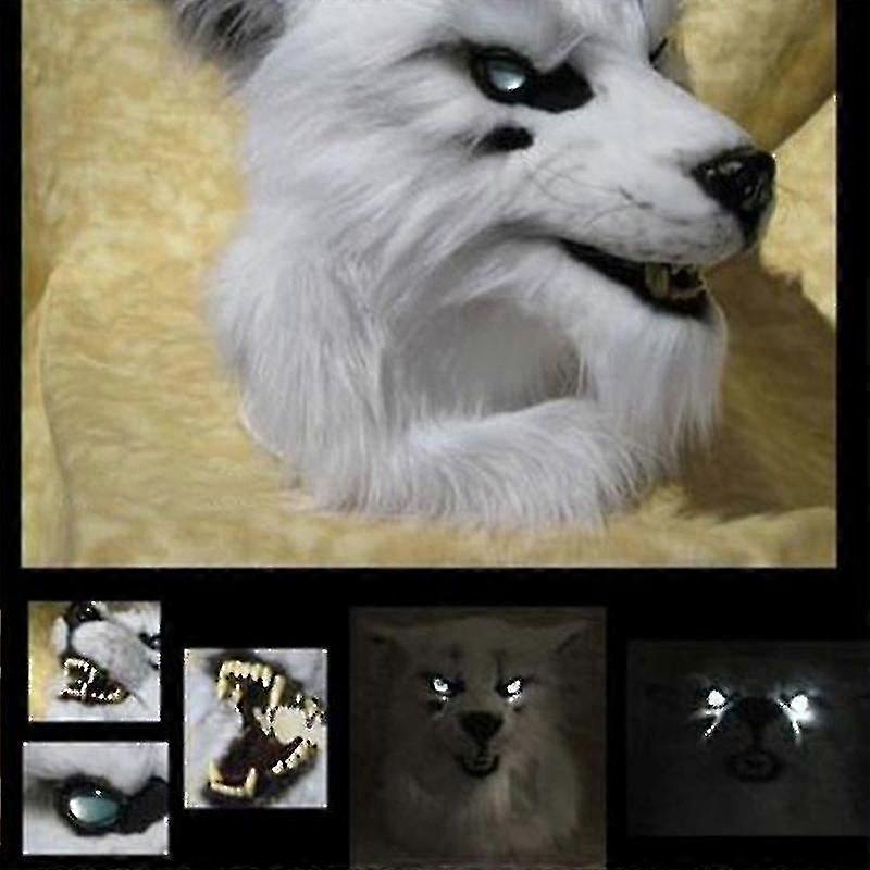 Werewolf Face Cover Glowing Eyes Movable Ears And Jaws For Party-1 ...
