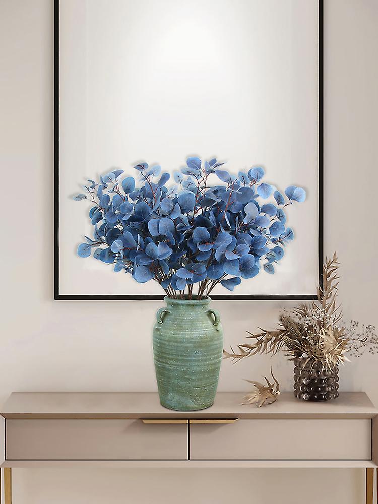 6stk Faux Eucalyptus Stængler Blå Falske Eucalyptus Grene Med Frø ...