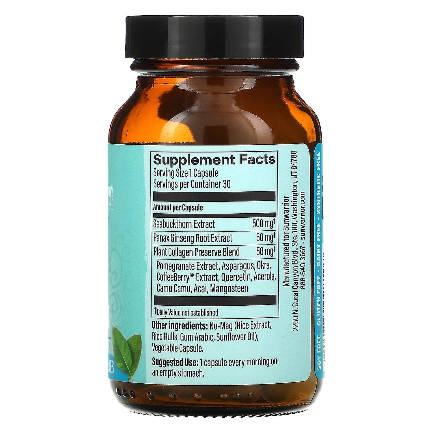 Sunwarrior, Plant-Based Collagen, Restore & Protect, 30 Vegan Capsules ...