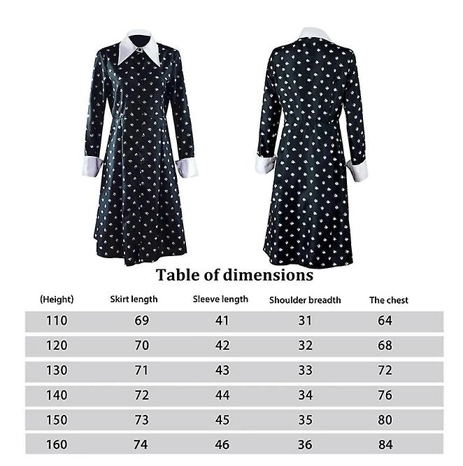 Wednesday Adams Cosplay Black Dresses White Collar Costume Outfits Girl ...