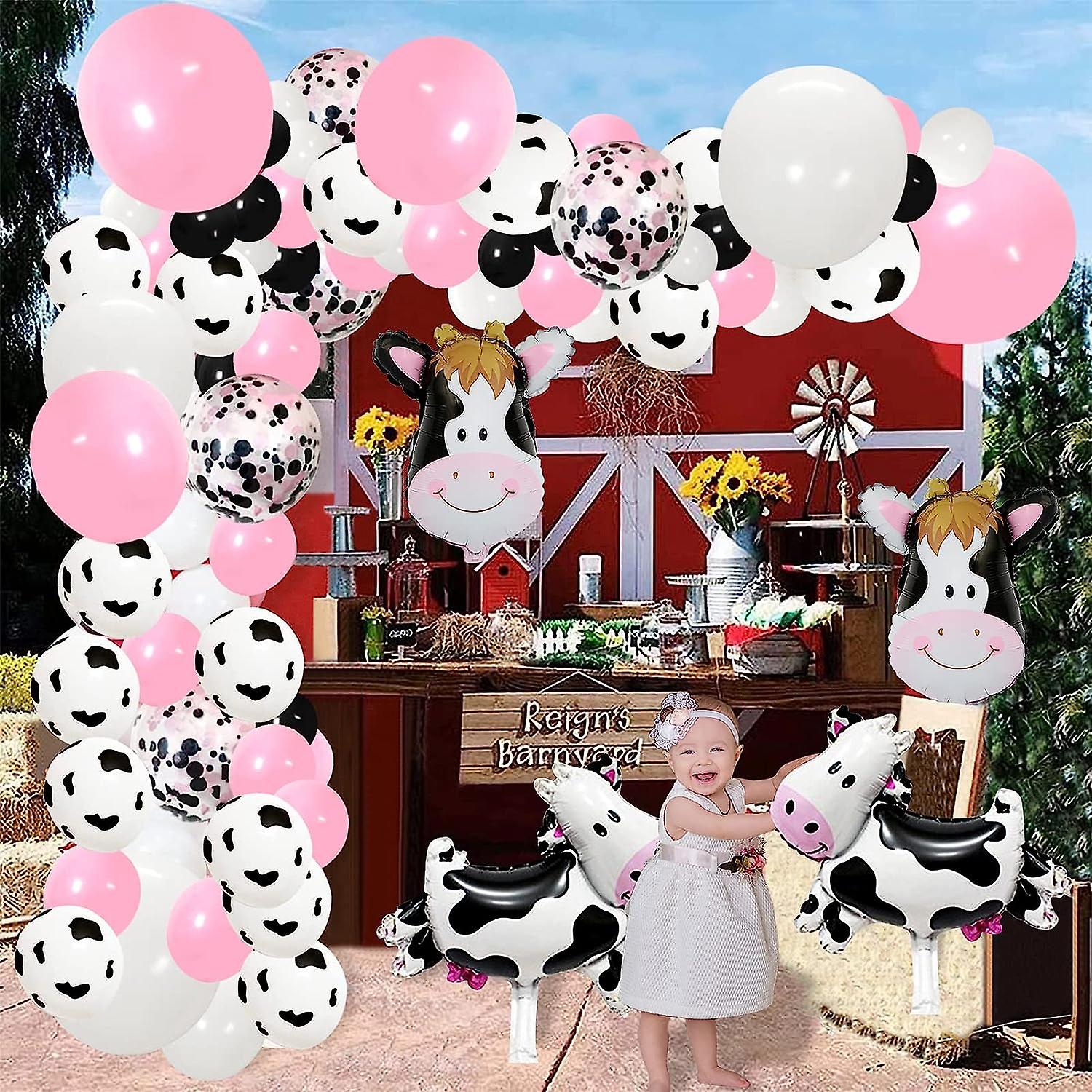 102 PCS Funny Cow Party Decorations Cow Balloons Garland with Cow Happy ...