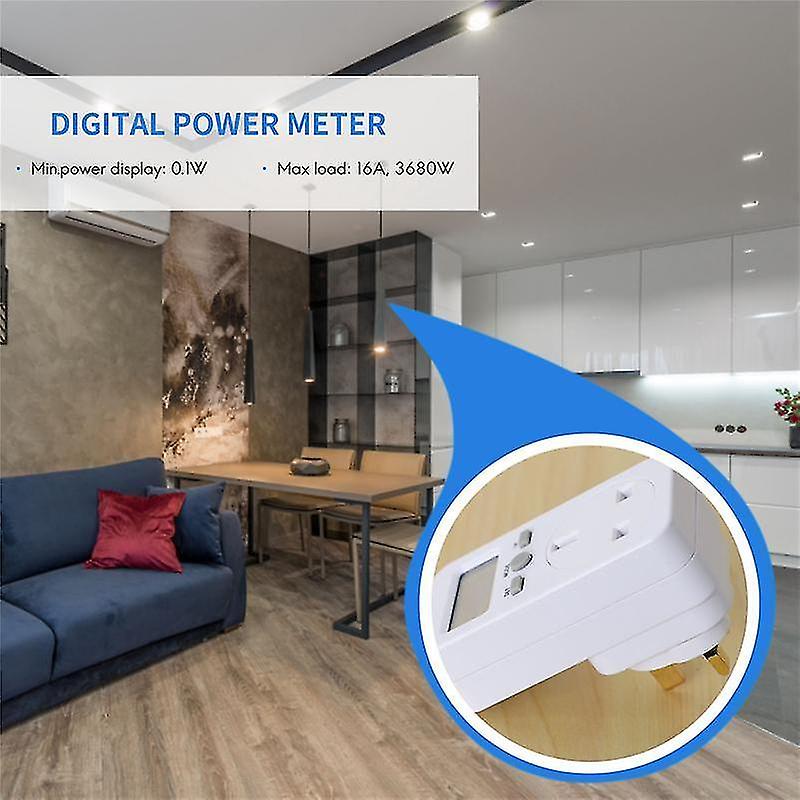 Digital Meter Plug-in Socket Electric Wattmeter Mon Uk Plug | Fruugo ES