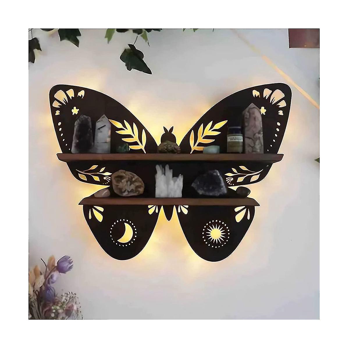 Crystal Shelf Oil Storage Rack Wooden Wall Display Decor Wall Mount ...