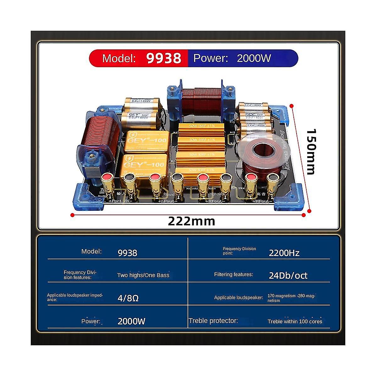 2000w Audio Frequency Divider Two Way Speaker Crossover Stage ...