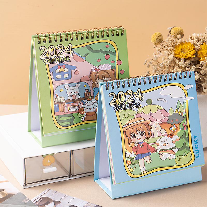 Cartoon Creative Desk Calendar Desktop Cute Girl Almanac Countdown ...
