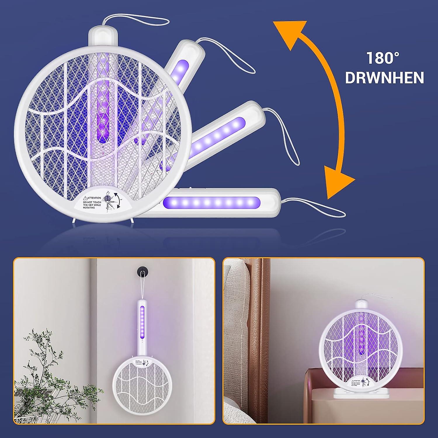Electric Insect Racket, 4000V Rechargeable Fly Swatter, Electric ...