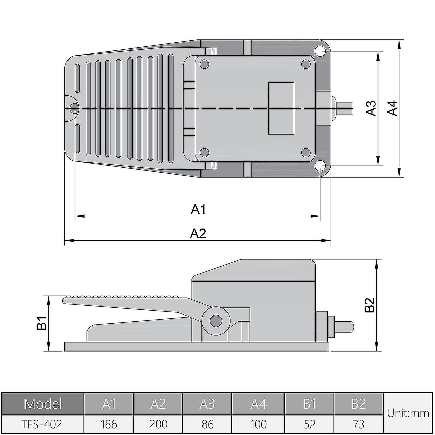 Heavy Duty Foot Switch Spdt No Nc 15a 250v Aluminum Foot Switch Pedal ...