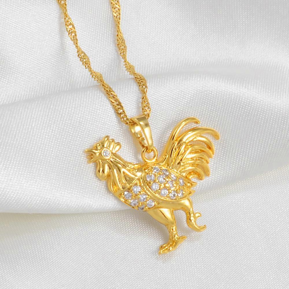 Chicken Necklace For Women Girl Gold Color Rooster Pendant Chain With ...