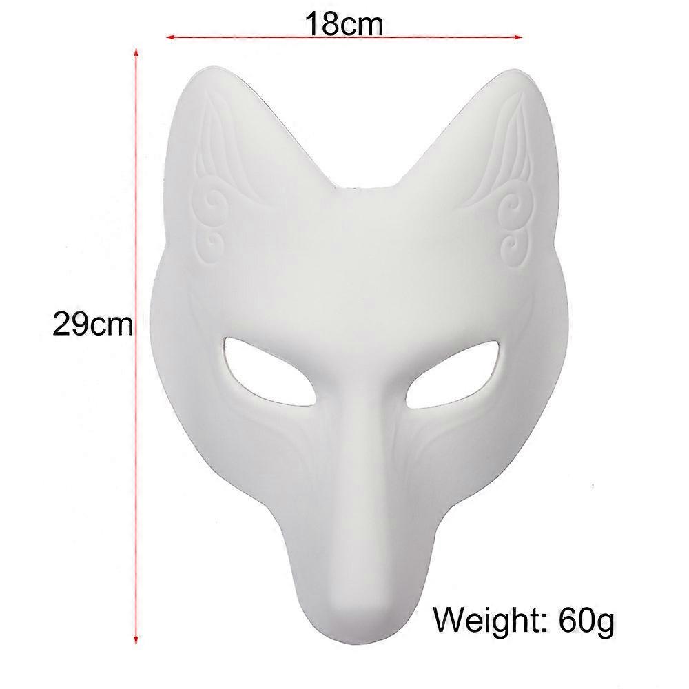 1pcs Fox Mask, Halloween White Fox Mask Animal Mask Diy Blank Mask For ...