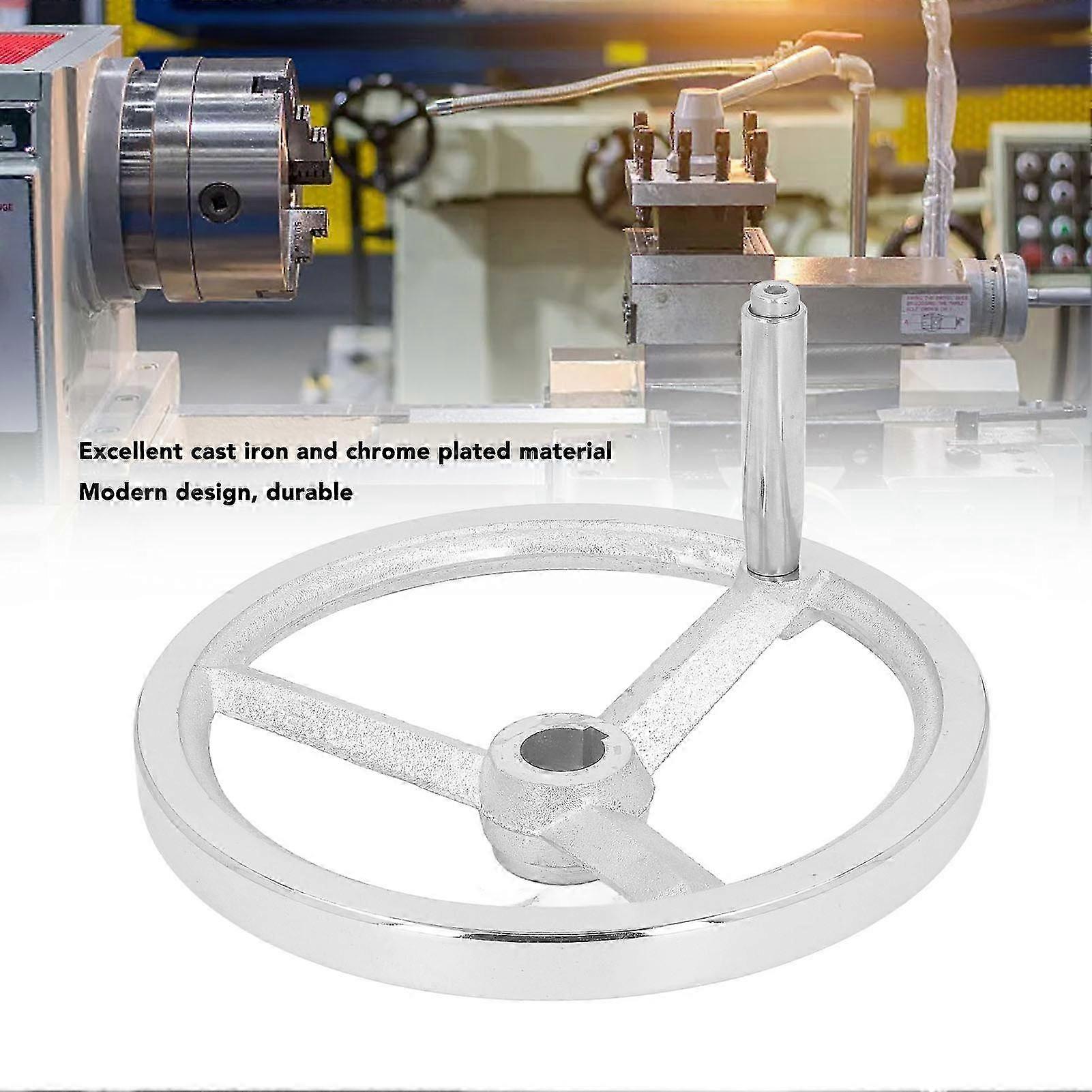 Rotary Handwheel 250mm Dia Cast Iron Chrome Plated 3 Spoked with ...