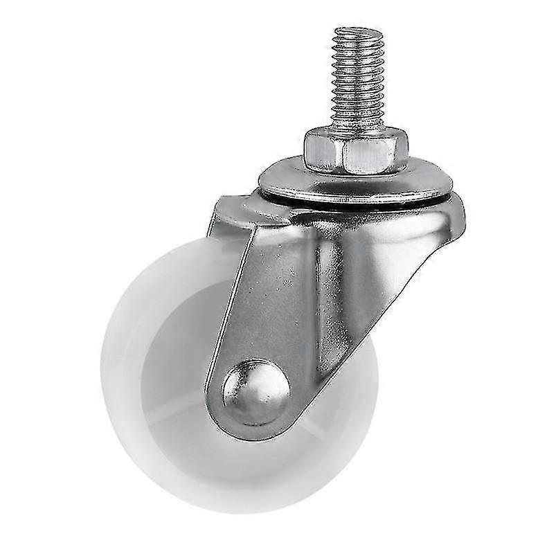 5 Pcs/lot Casters 1.5 Inch White Pp Screw Universal M6 Thread Roller ...