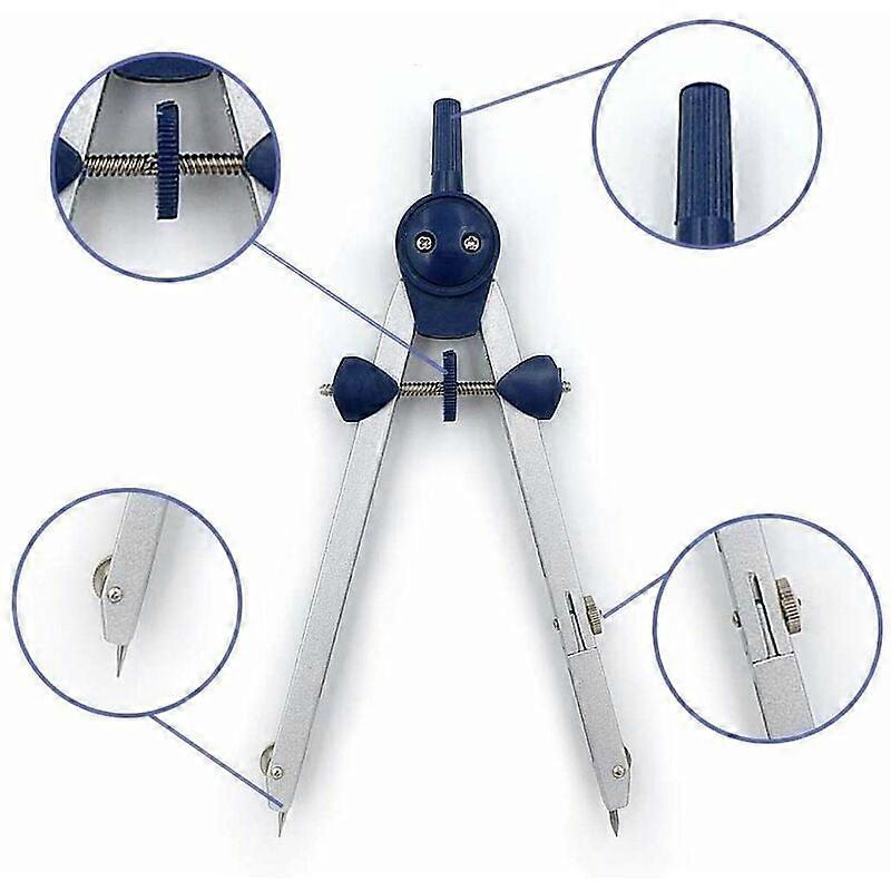 Set with stainless steel compasses and 5 accessories for children for ...