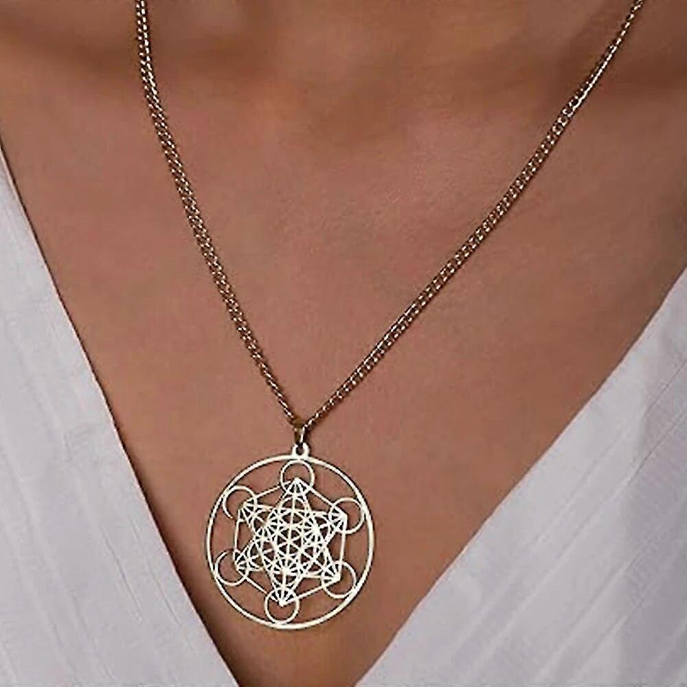 Vintage Metatron Cube Necklace 18k Plated Geometry Powerful Spiritual ...