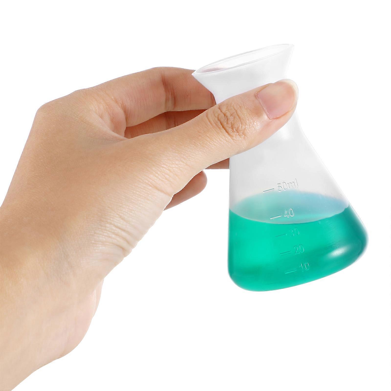 5 Pcs Plastic Conical Flasks Experiment Flasks Conical Bottles ...