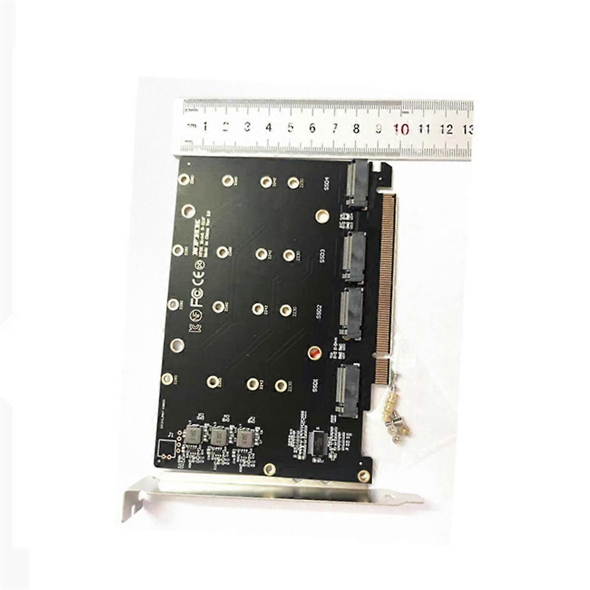 PCIe 4.0 X16 Hard Drive Adapter Card 4 NVMe M.2 SSD Array Card ...