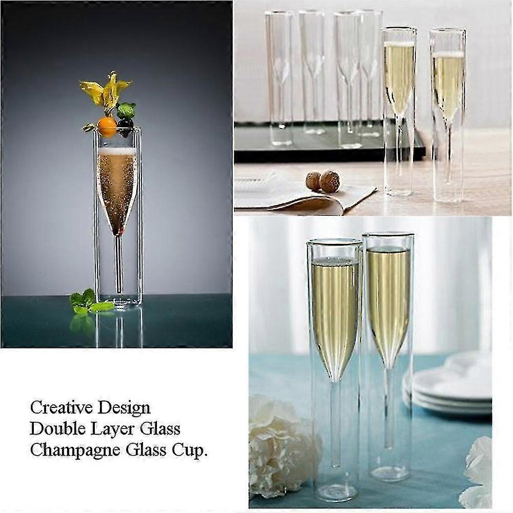 Double Wall Glass Champagne Champagne Cocktail Wedding Party Cup ...