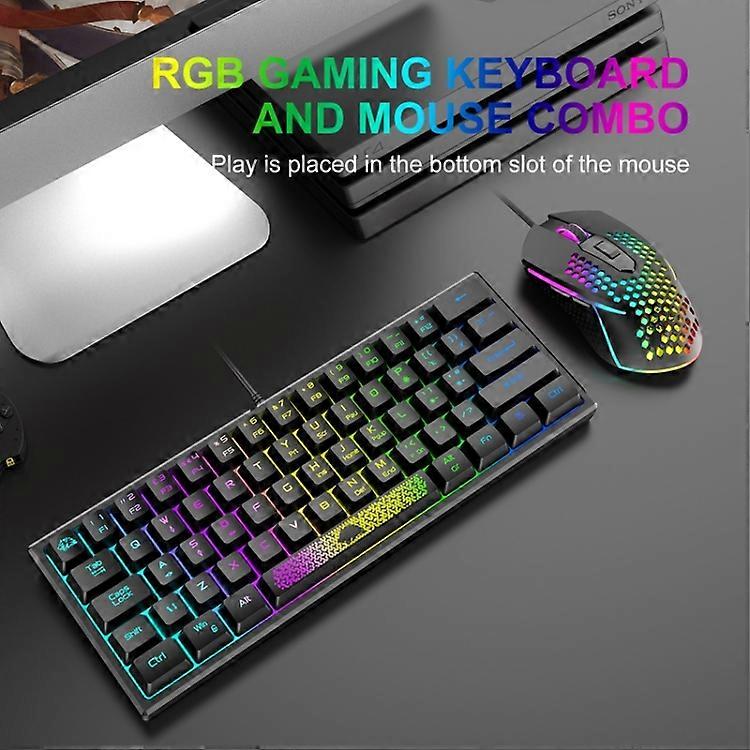 ZIYOULANG K61 62 Keys Game RGB Lighting Computer Wired Keyboard | Fruugo UK