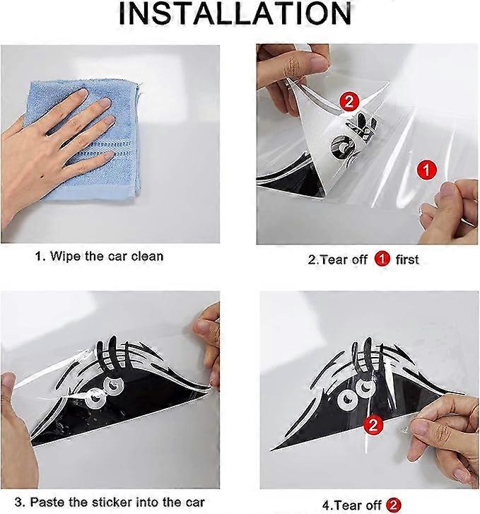 2PCS Peeking Monster Scary Eyes Car Sticker Peeking Elf Car Decal ...