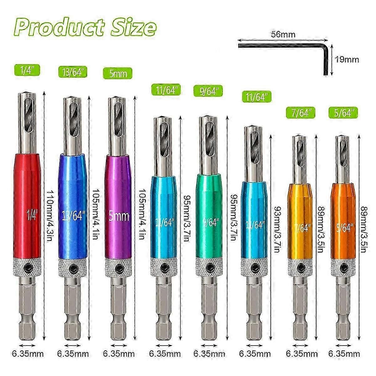 9 Piece Hinge Drill Bit Set, Hinge Drill Bit Self Centring,Self ...