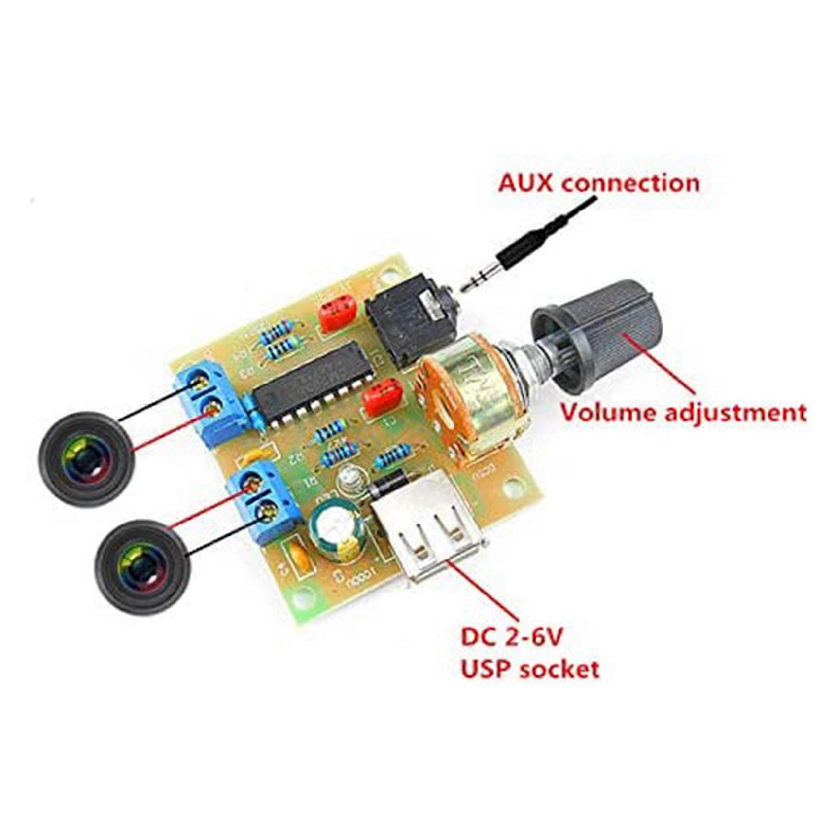 Mini Versterker Board 5W+5W HiFi Tweekanaals PM CM2038 5V USB Supply ...