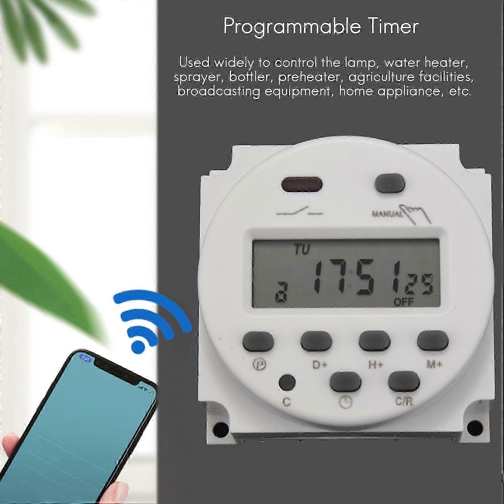 Dc 12v Digital Lcd Power Programmable Timer Time Switch Relay 16a Amps Fruugo Uk