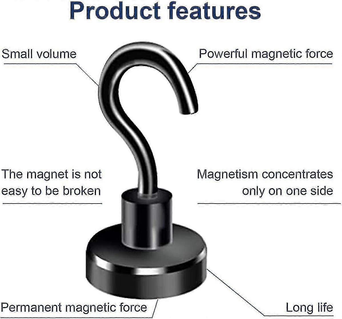 Magnetic Hooks - Heavy Duty Magnet Hooks Black Strong for Fridge ...