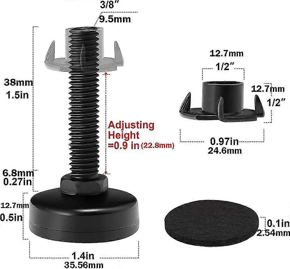 Set Of 8 Adjustable Feet For Furniture Straighteners, Adjusting Screws ...
