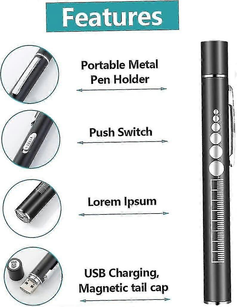 Pen Portable Dual Source Led Pen Recharable Pen With Pocket Clip Care ...