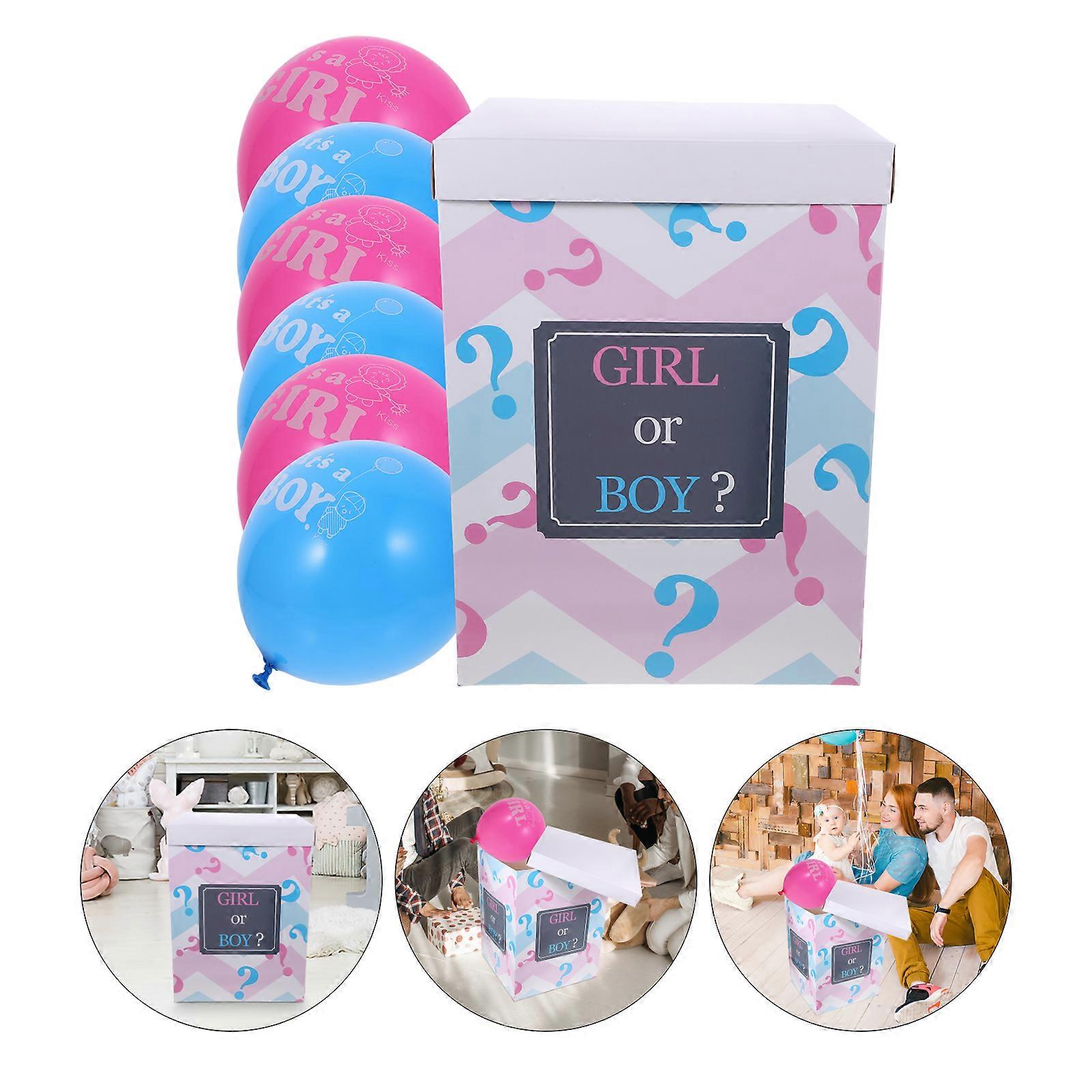 1 Set Gender Reveal Balloon Box Baby Shower Boy Girl Gender Reveal ...
