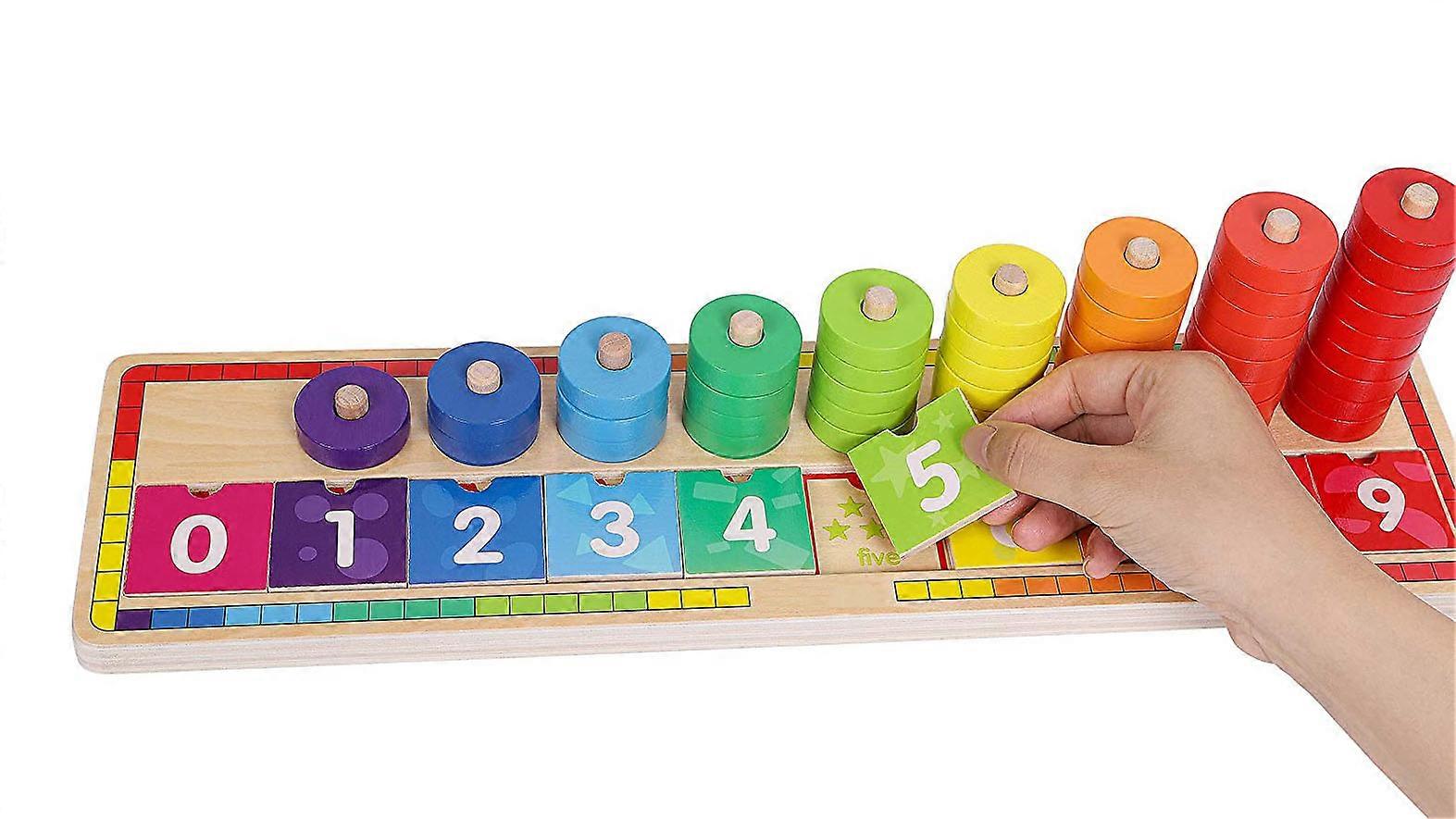 45-Piece Wooden Sorting Counting Toy for 3-Year-Old Kids - Develops ...