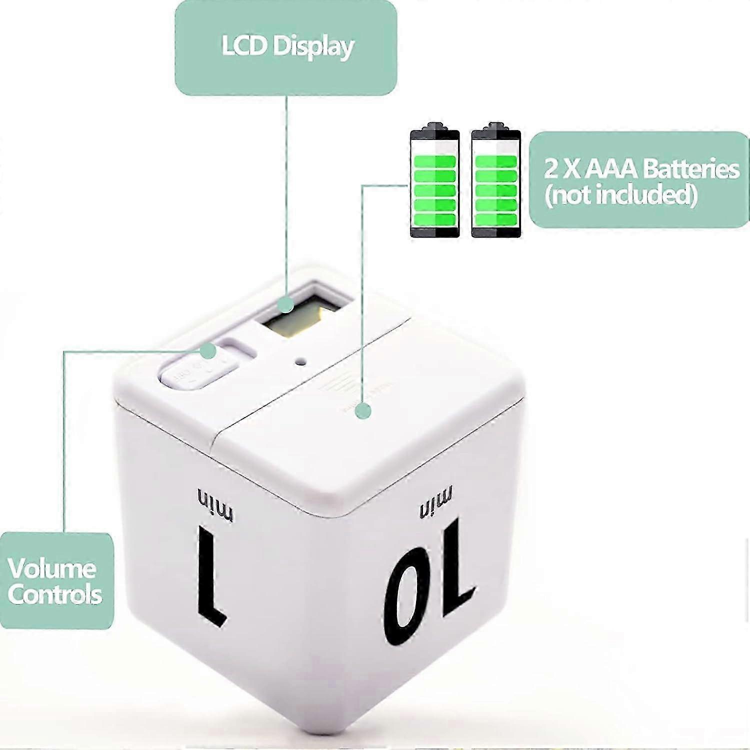 Cube Timer Gravity Sensor Flip Tech 1 3 5 10 Min Multi Scene Timer Nordic Minimalist Design