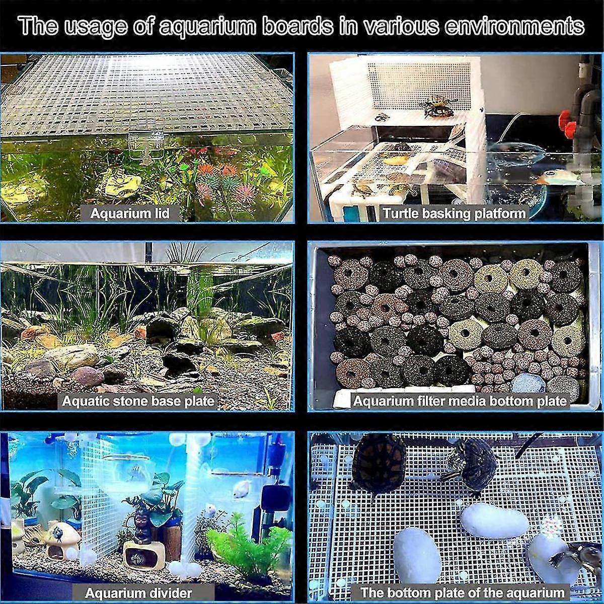 4 Aquarium Lid Hood Fish Tank Top Cover Terrarium Lid Plastic Grid ...