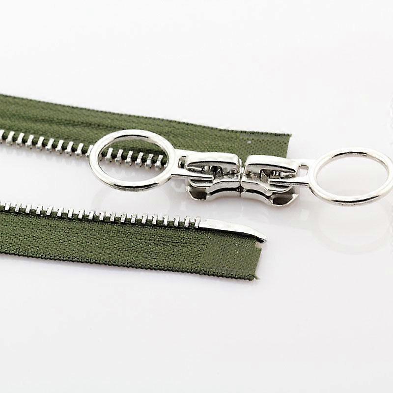 5# 70/90cm Metal Zipper Double Slider Round Ring Zipper For DIY Sewing ...