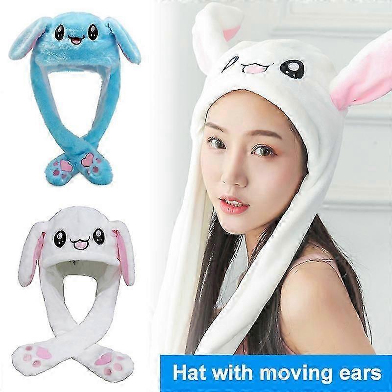 Plush Rabbit Ear Hat Can Move Interesting Cute Soft Plush Bunny Hat ...