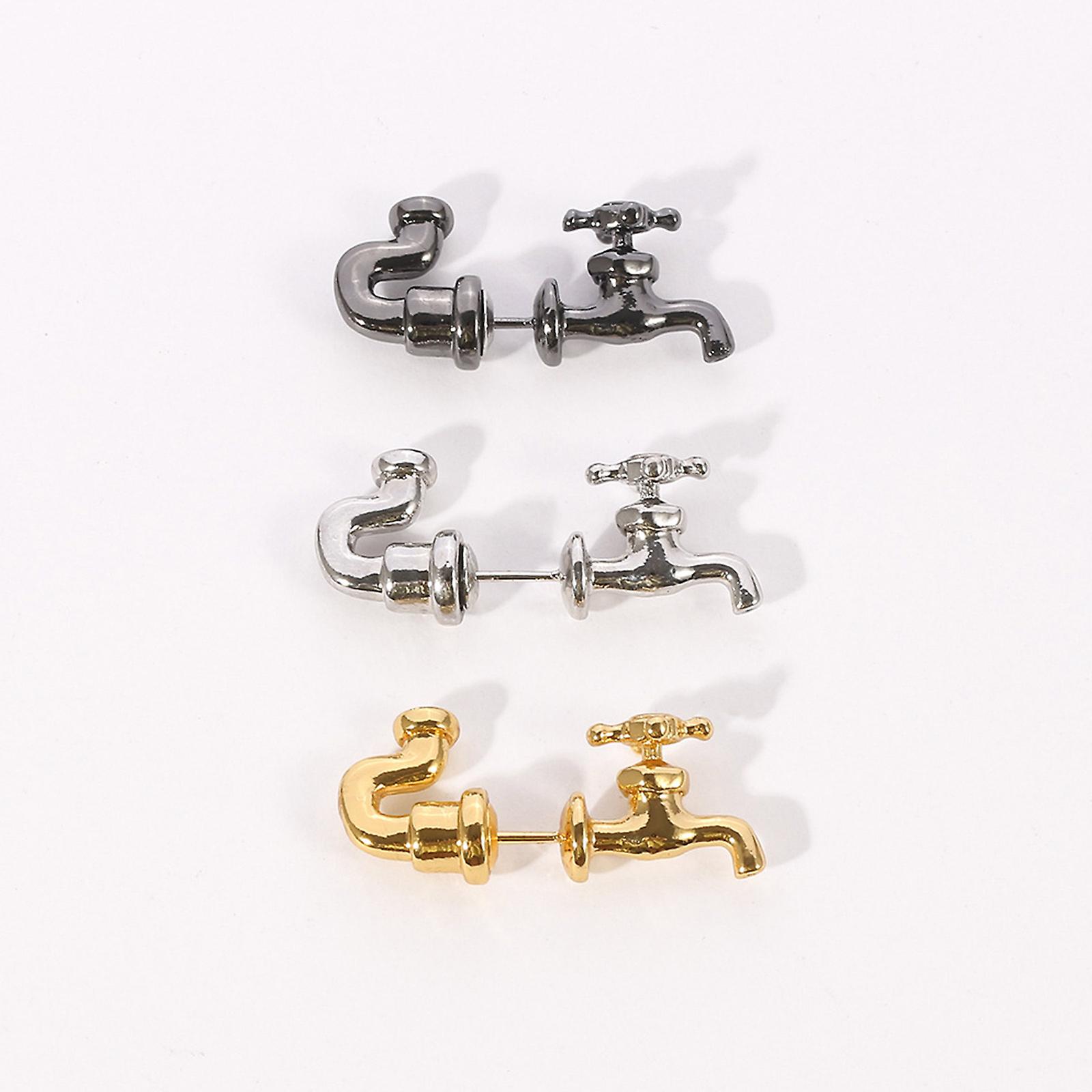 Water Tap Stud Earrings Punk Style Faucet Stud Weird Earrings for Women ...