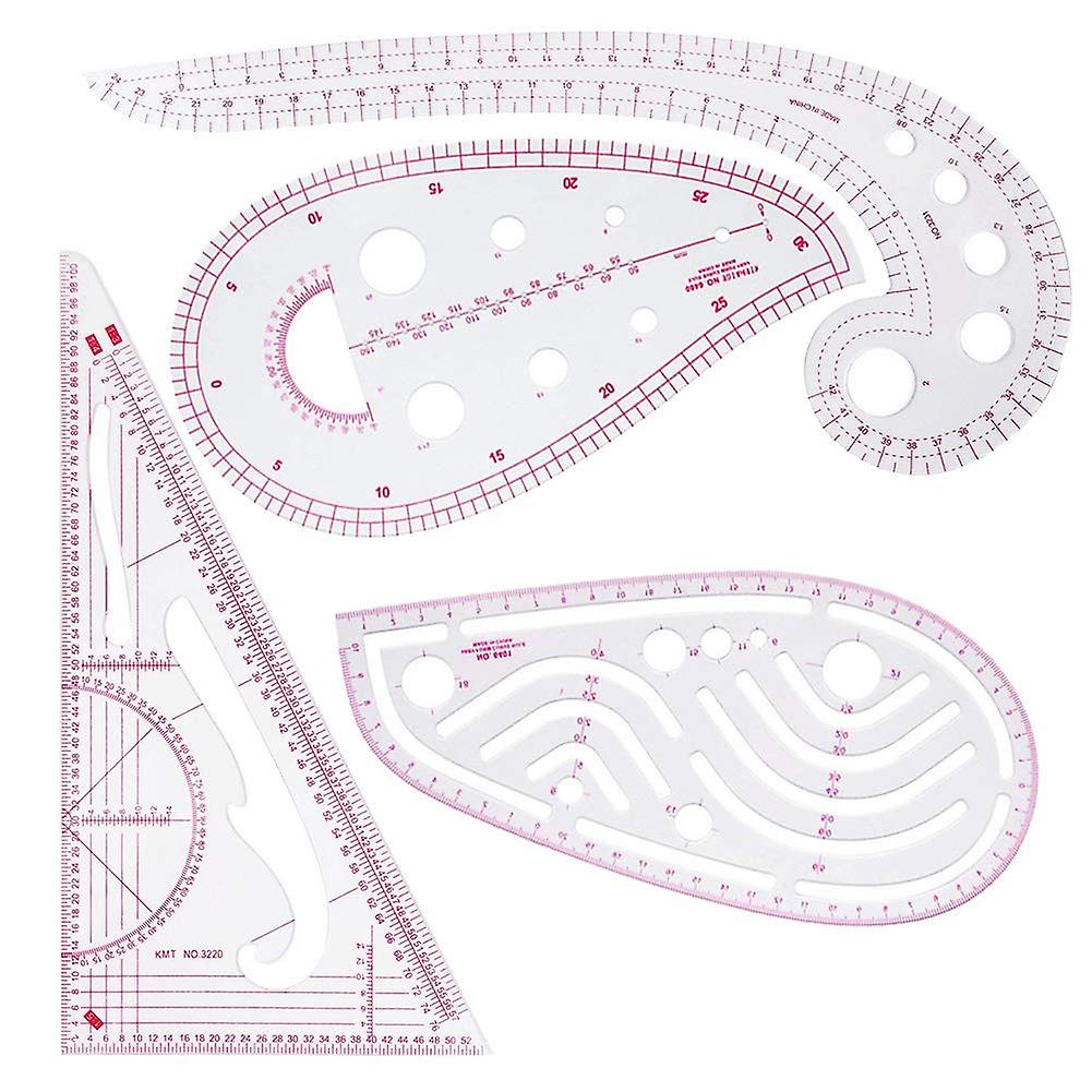 Sewing Ruler 4 Pieces Clothing Ruler Metric Ruler Curve Ruler for ...