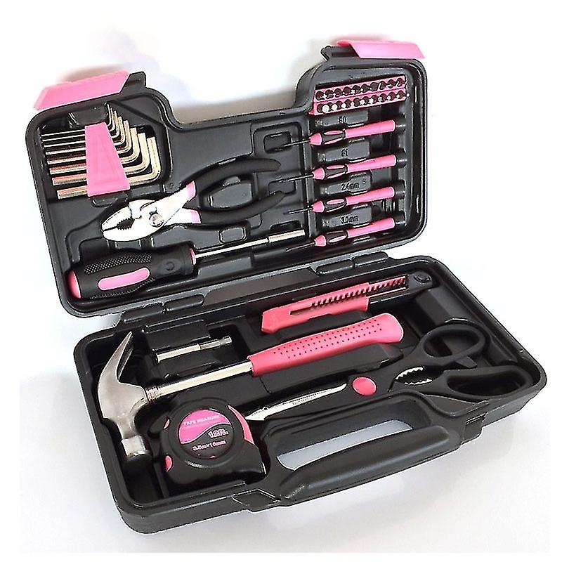 39-piece Pink Tool Box For Women, Complete And Portable Diy Kit With ...