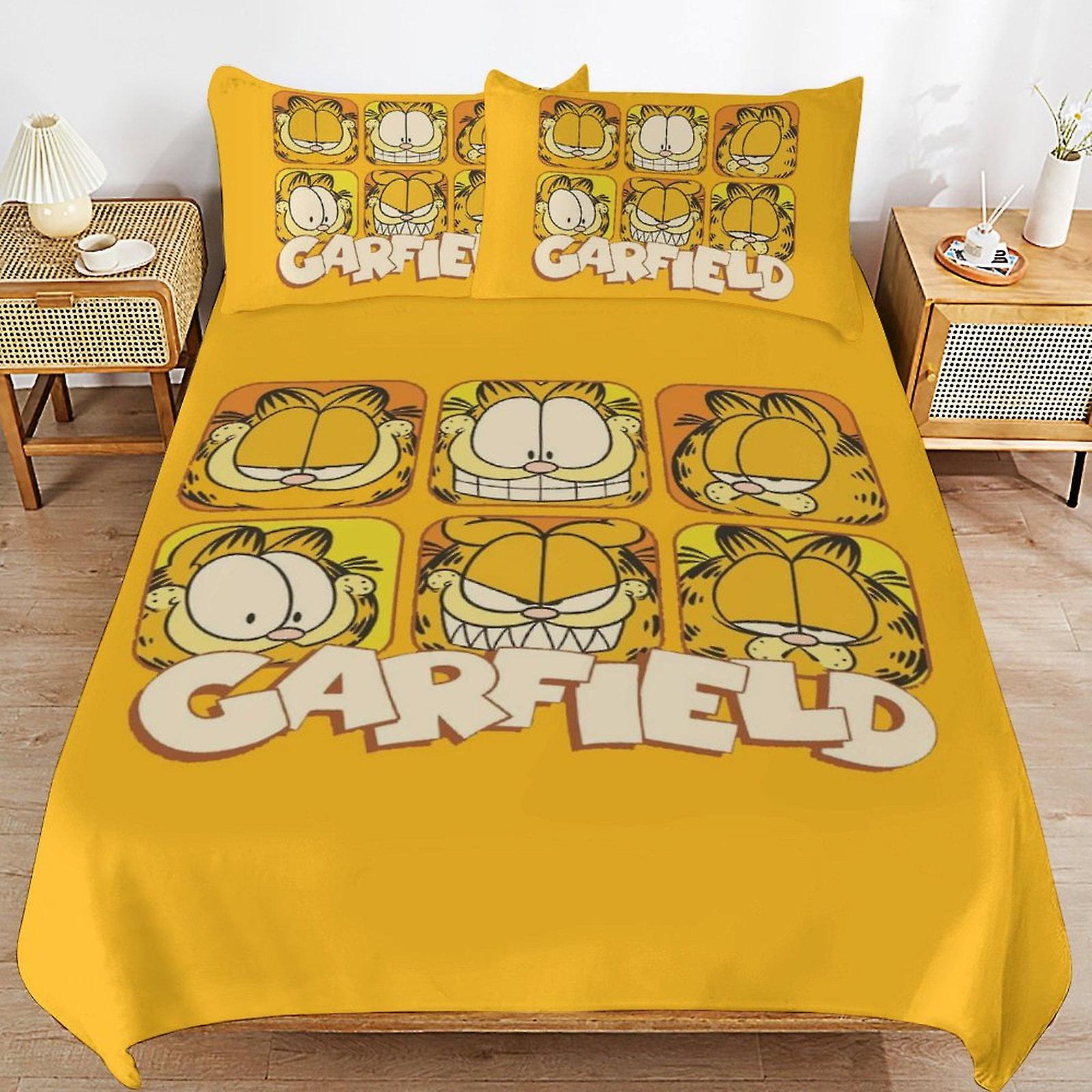 Garfield Bedding Sets Cute Bed Cover Anime Cartoon 3D Printed ...