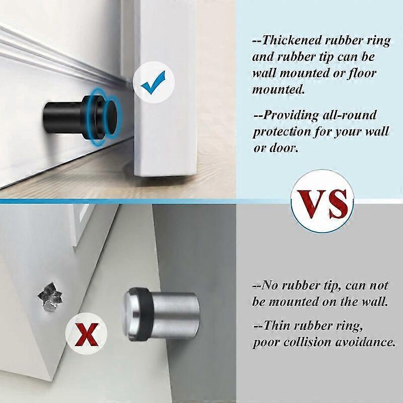 Door Stops Floor Mounted Black Heavy Duty Stainless Steel Door Stops ...