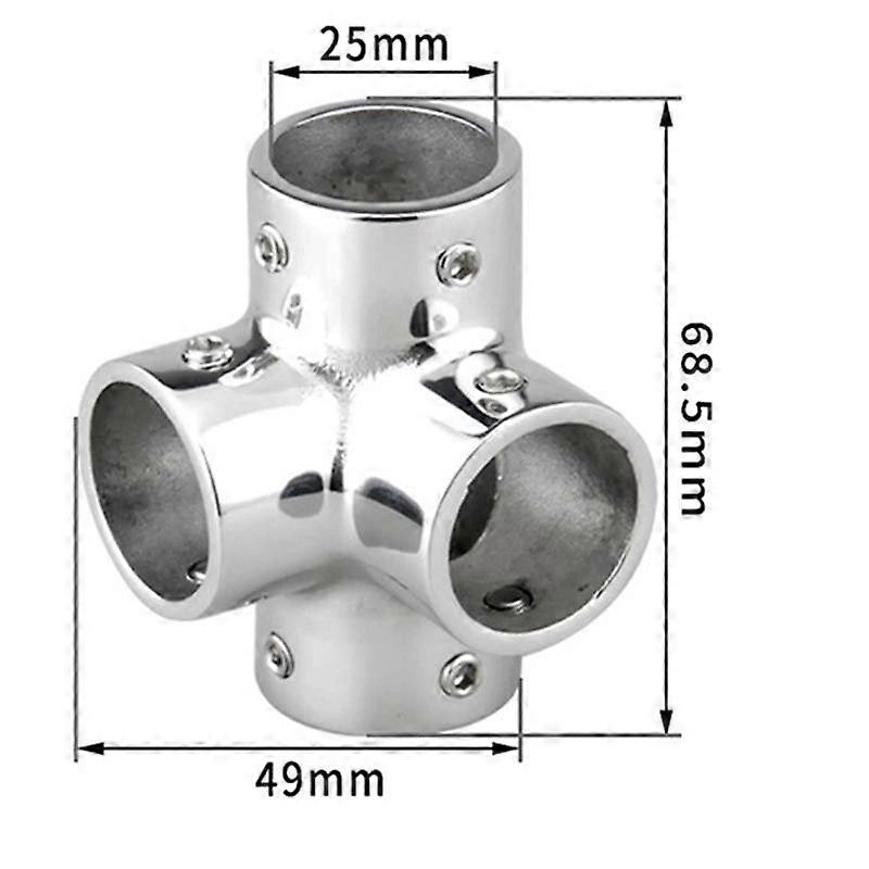 Stainless Steel Boat Tube Pipe 4 Way Connector for Ocean Yacht Dock ...